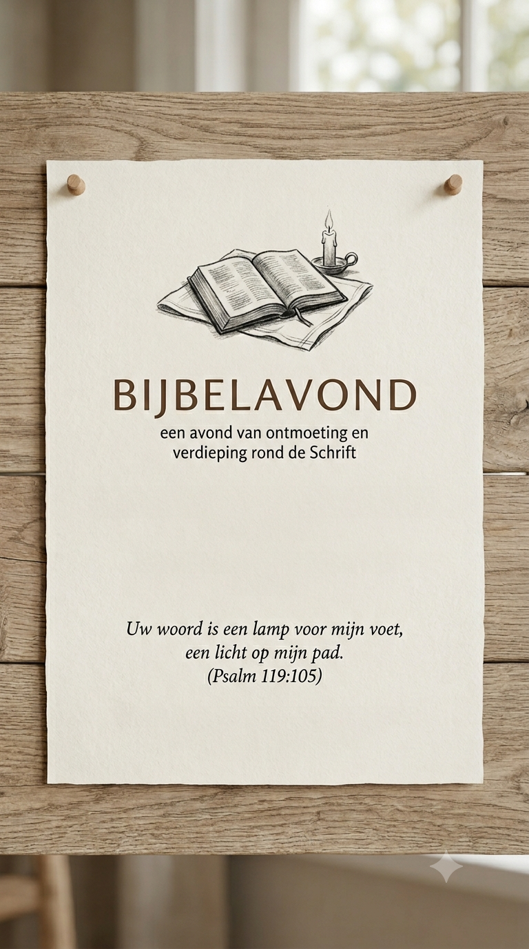 Bijbelavonden in Geel safe the date. - Pastoraleeenheidgeel